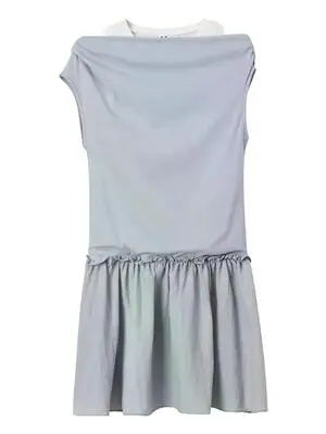 B+AB Layered Ruffled Mini Dress - Blue