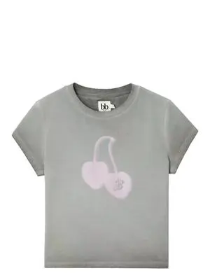 B+AB Cherry-print T-shirt - Grey