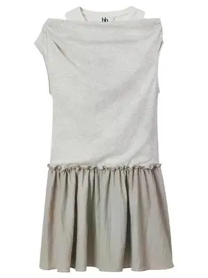 B+AB Layered Ruffled Mini Dress - Grey