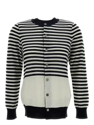 Junya Watanabe Ribbed Crewneck Cardigan - Multicolor