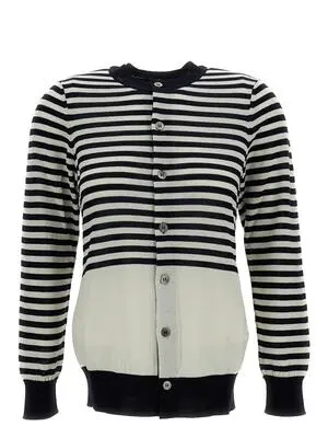 Junya Watanabe Ribbed Crewneck Cardigan - Multicolor