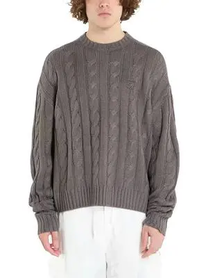 KARL KANI Cable-knit Sweater - Grey