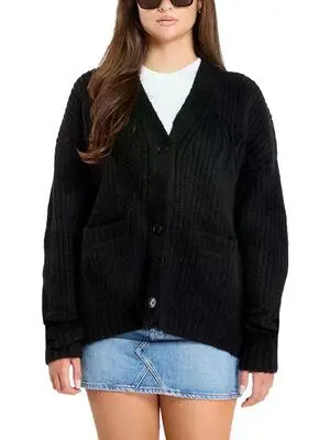 New Era Mlb New York Yankees Logo Cardigan - Black