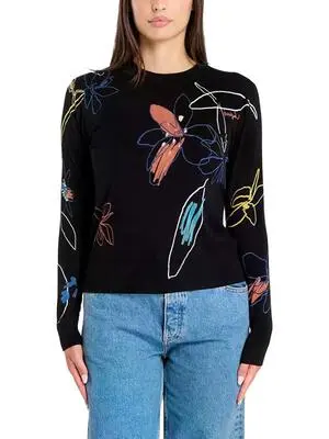 Desigual Floral-print Sweater - Black
