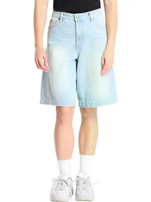 KARL KANI Faded-wash Denim Shorts - Blue