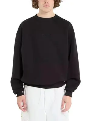 KARL KANI Signature Scuba Oversized Crewneck Sweatshirt - Black
