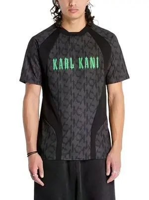 KARL KANI Monogram-print Logo T-shirt - Black