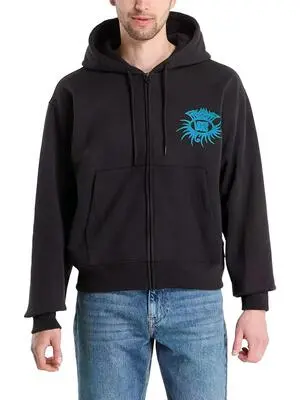 VANS Logo-print Zip-up Hoodie - Black