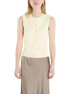 SAMSOE SAMSOE Sleeveless Knitted Vest - Yellow
