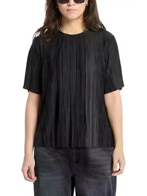 SAMSOE SAMSOE Sauma Plissé-effect T-shirt - Black