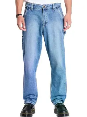 LEEM Faded-wash Hammer-loop Jeans - Blue