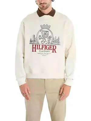 Tommy Hilfiger Embroidered Graphic Print Sweatshirt - Neutrals