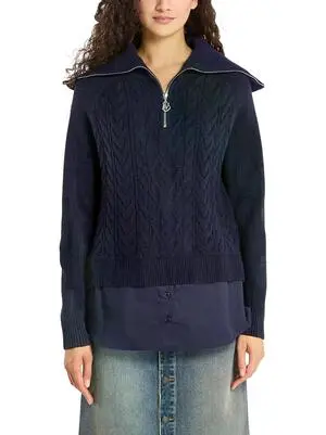 Desigual Cable-knit Sweater - Blue