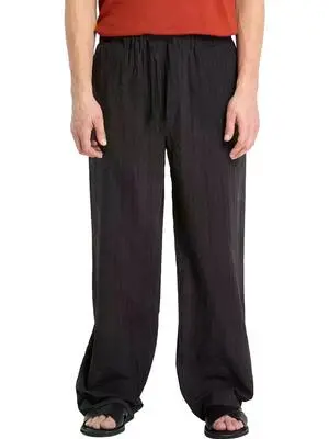 URBAN CLASSICS Wide-leg Trousers - Black