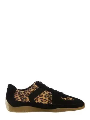 Clarks Meridor Lo Leopard-print Sneakers - Black