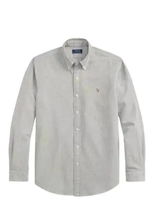 Polo Ralph Lauren Logo Embroidered Oxford Shirt - Grey