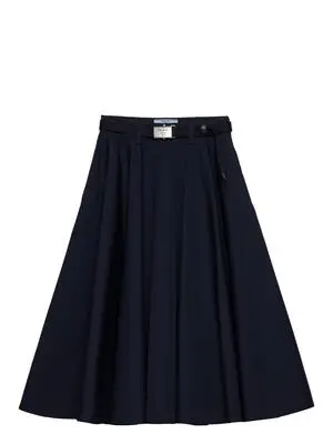 Prada Poplin Midi Skirt - Navy