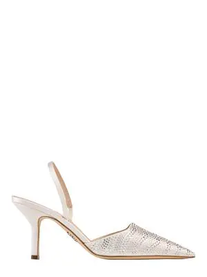 Rodo Assia 80 Embellished Satin Slingbacks - Blue