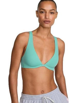 Victoria's Secret Vsx Elevate™ Triangle Plunge Front-close Sports Bra Blue