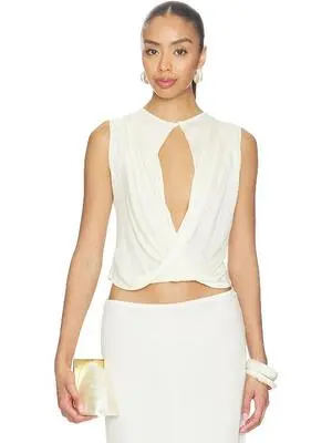 AYA MUSE Esme Draped Knit Top - Cream
