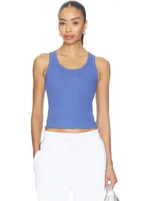 Gcds Ribbed Logo Lounge Tank Top - Blue