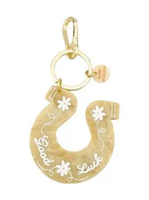 SOLAR ECLIPSE Hand-painted Horseshoe Bag Charm & Keychain - Neutral