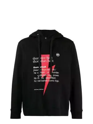 Neil Barrett Thunderbolt-print Hoodie - Black