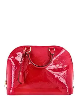 LOUIS VUITTON Alma Handbag Monogram Vernis Pm Satchel - Pink