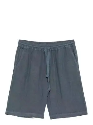Fedeli Drawstring Linen Shorts - Blue