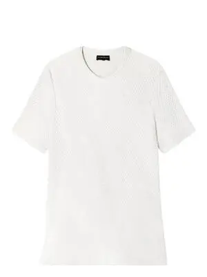 Emporio Armani Honeycomb-texture T-shirt - Neutrals
