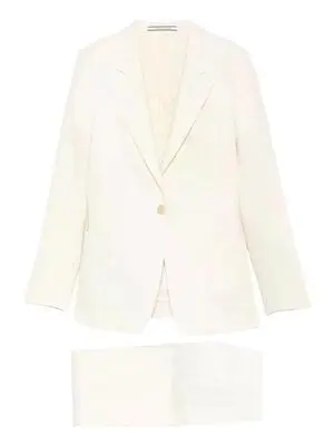 Tagliatore Single-breasted Linen Suits - Neutrals