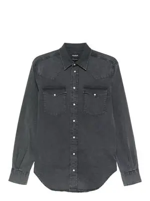 DONDUP Buttoned Denim Shirt - Grey