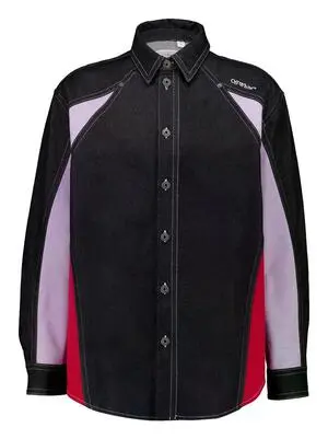 Off-White Colour-block Denim Shirt - Black