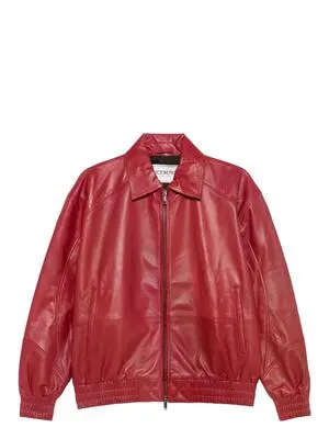 Iceberg Zip-up Leather Jacket - Red