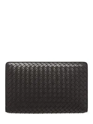 Bottega Veneta Intrecciato Leather Pouch - Brown