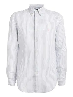 Polo Ralph Lauren Linen Custom-fit Stripe Shirt - White