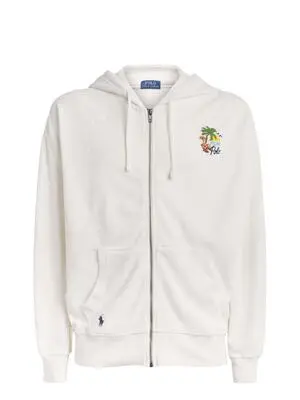 Polo Ralph Lauren Cotton-blend Palm Tree Zip-up Hoodie - White