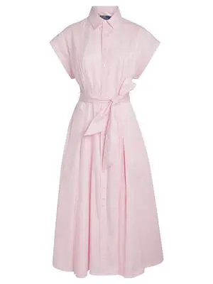 Polo Ralph Lauren Cotton Stripe Shirt Midi Dress - Pink