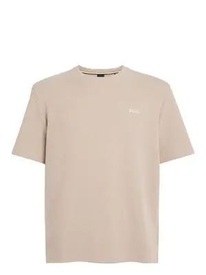BOSS Cotton-blend Waffle-knit T-shirt - Beige