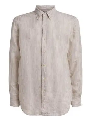 Polo Ralph Lauren Linen Custom-fit Stripe Shirt - Beige