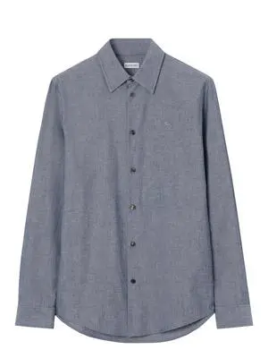 Burberry Cotton-blend Chambray Ekd Shirt - Blue