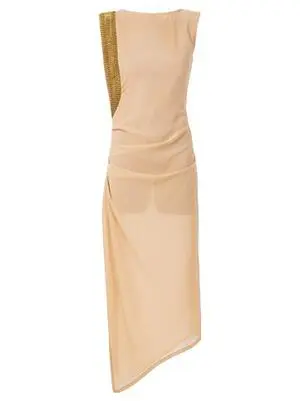 CHUKS COLLINS The Aurelia Beaded Silk Chiffon Gown - Neutrals