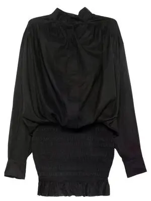 Andamane Rania Shirred Mini Dress - Black