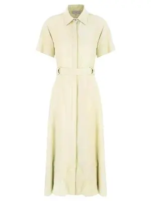 Antonelli Firenze Belted Short-sleeve Dress - Neutrals