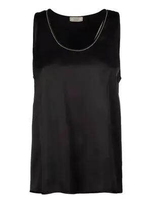 Peserico Embellished Satin Top - Blue