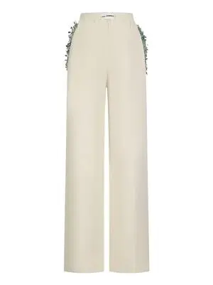 DES_PHEMMES Sequin-embellished Wide Leg Trousers - Neutrals