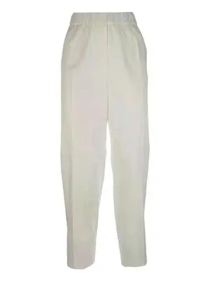 Peserico Elasticated-waistband Pressed-crease Trousers - Neutrals