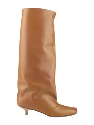 Vicini Leather Square-toe Boots - Brown