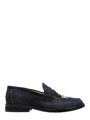DUKE + DEXTER WILDE NY-Embroidered Suede Loafers Blue