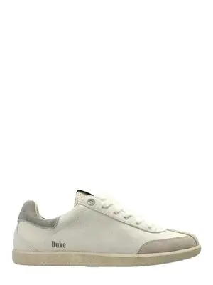 DUKE + DEXTER White Leather Sneakers With Suede Panels - Neutrals